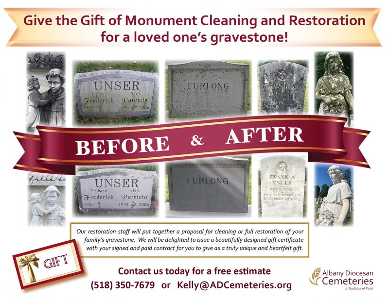 Albany Diocesan Cemeteries cemetery monument cleaning